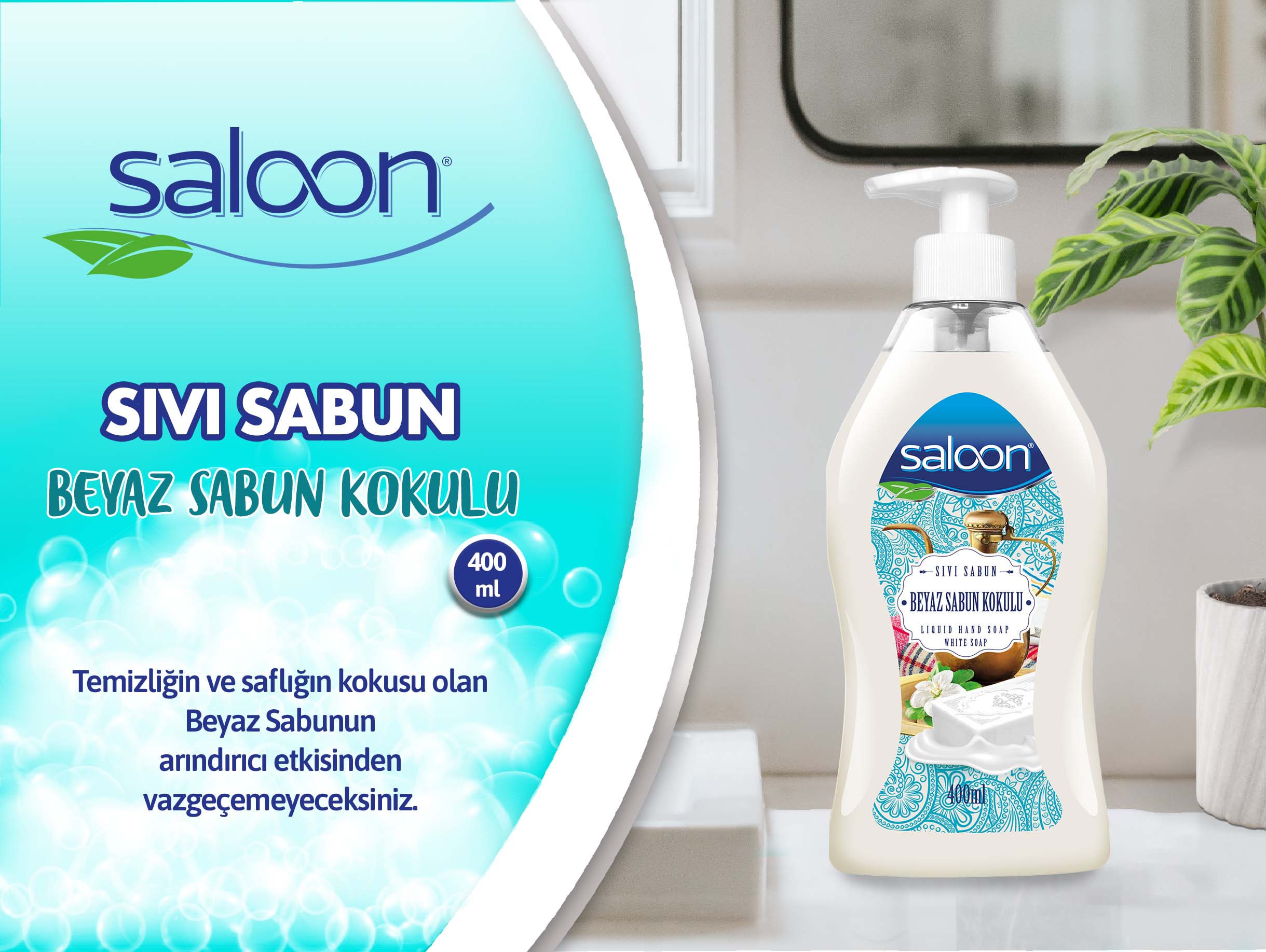 Saloon Sıvı Sabun Beyaz Sabun Kokulu 400 ml - Komşu